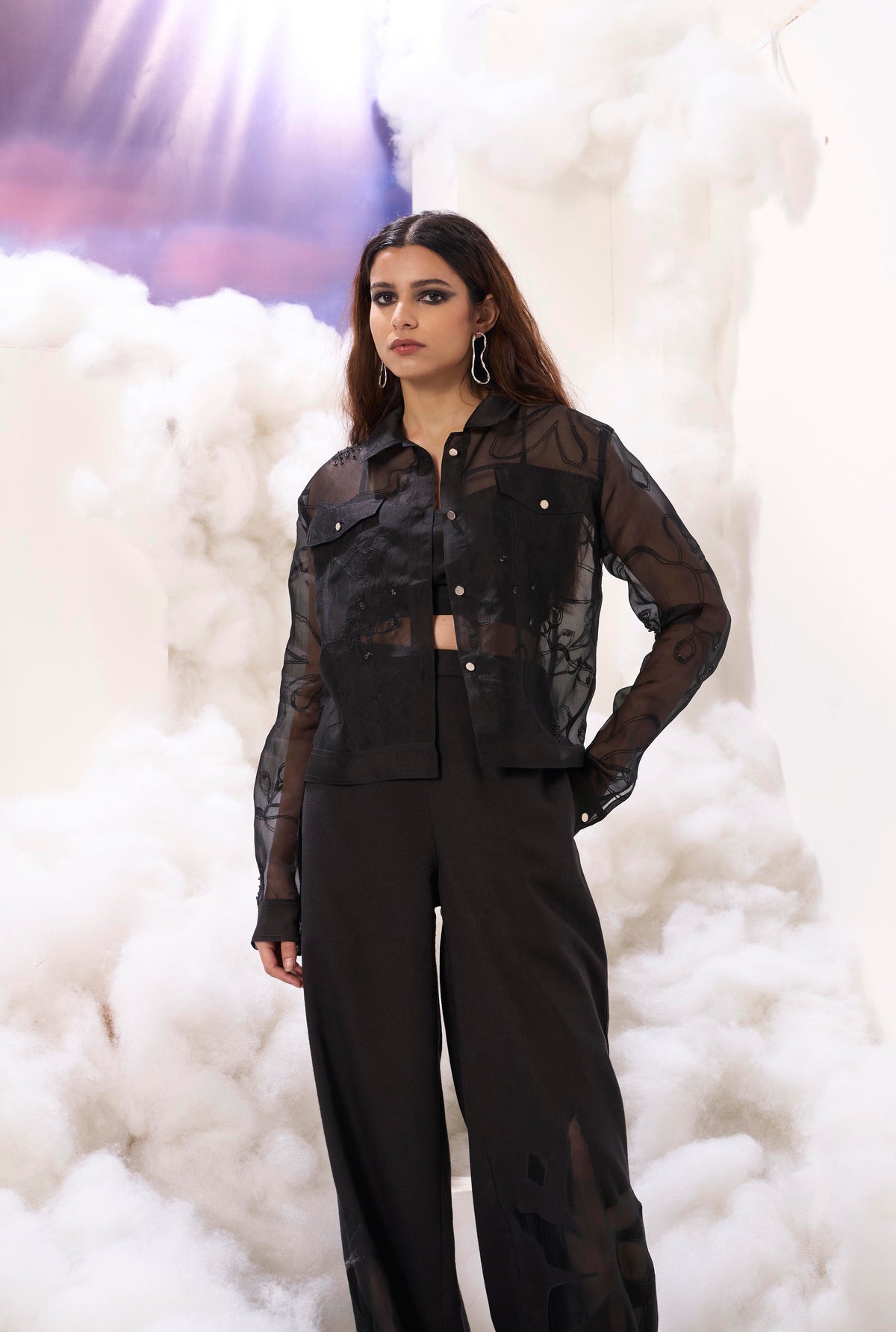 Shaben - Indulge in sheer luxury with our divine silk organza jacket ...